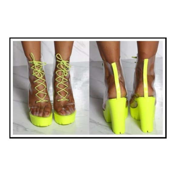 Shoes | New Naked Yellow Booties | Poshmark